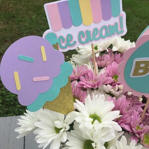 Ice Cream, Centerpiece, Set of 6, Ice Cream Ice Cream Party, Ice Cream ...