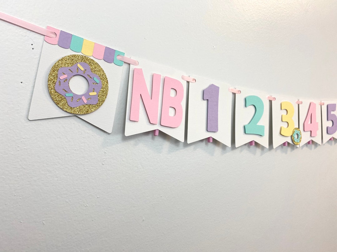Donut First Year Banner, Donut Photo Banner, Donut Monthly Banner ...