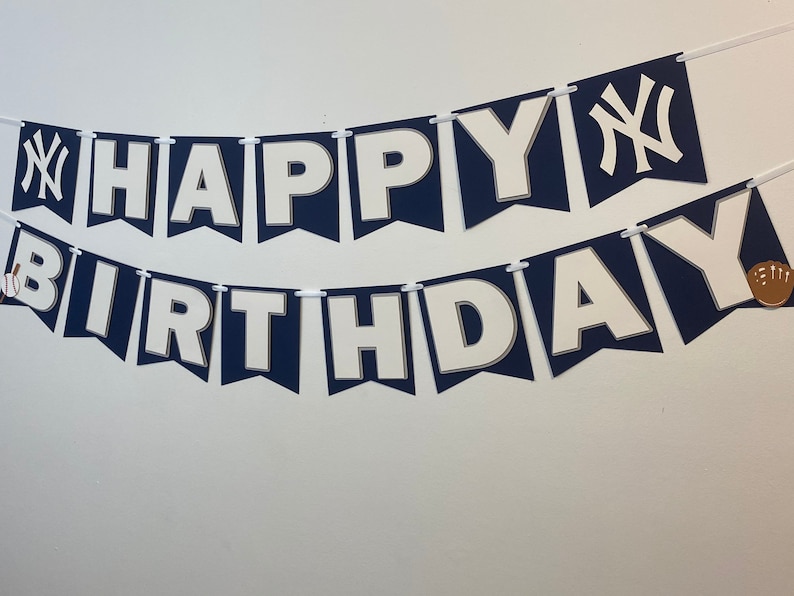 New York Yankees Inspired Happy Birthday Banner Baseball - Etsy