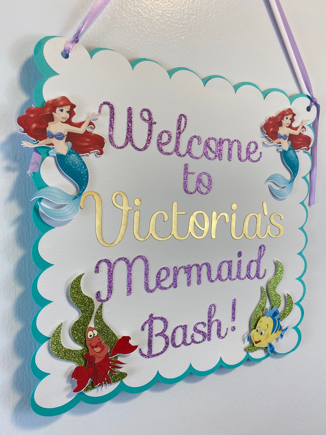 The Little Mermaid Inspired Welcome Sign, Little Mermaid Door Sign ...