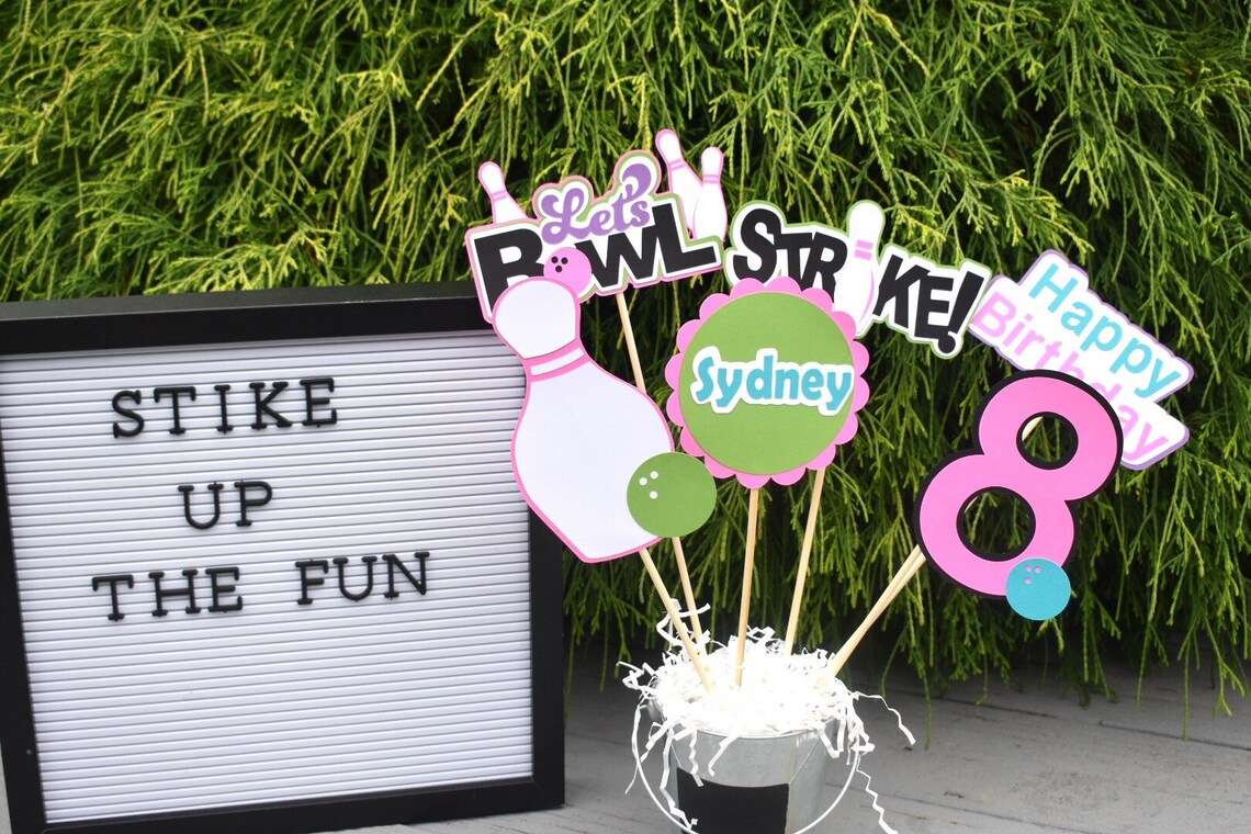 6 Piece Bowling Centerpiece Stick Set Bowling Party Glow - Etsy