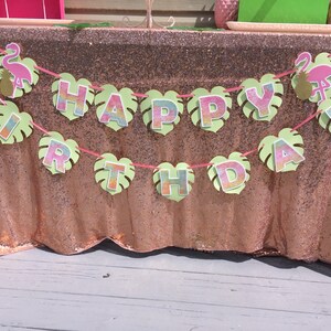 Flamingo Banner, Flamingo Birthday Banner, Flamingo Party Decorations ...