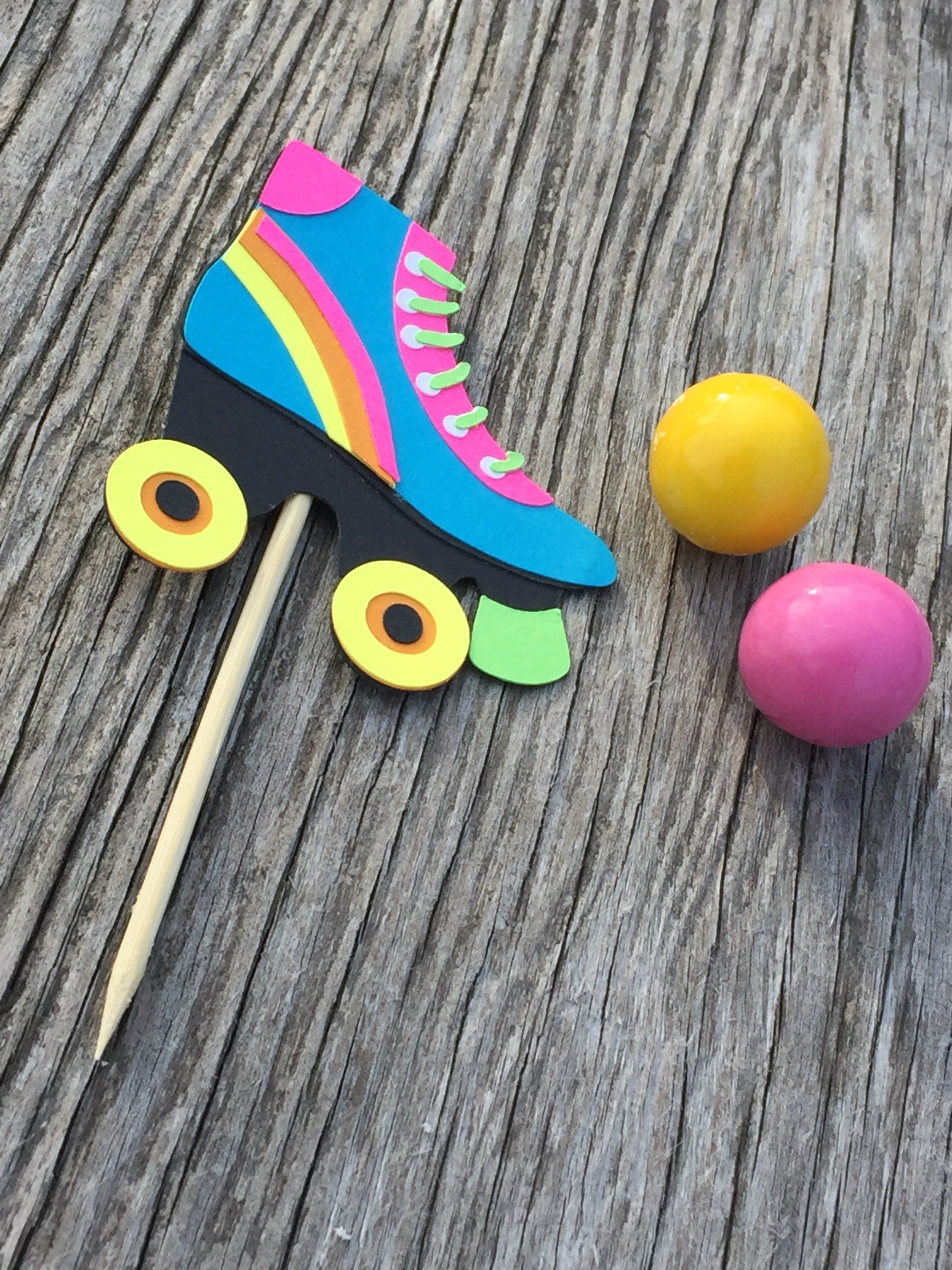 Roller Skate Cupcake Toppers Roller Skating Party Skate | Etsy