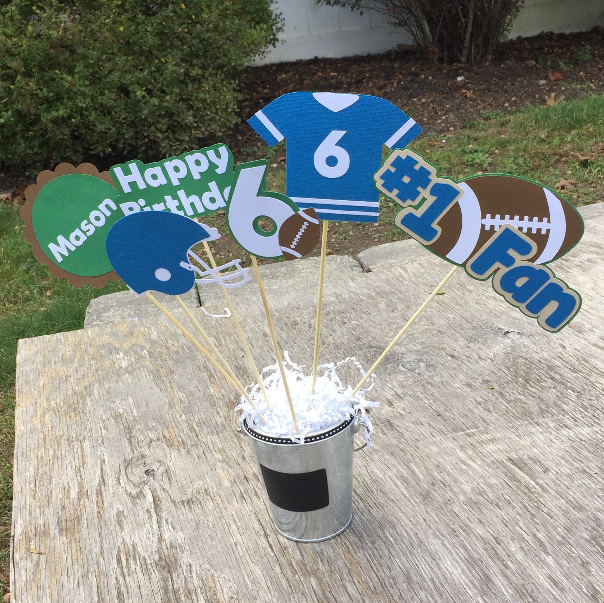 Football Centerpiece Stick Set Football Party Centerpiece - Etsy