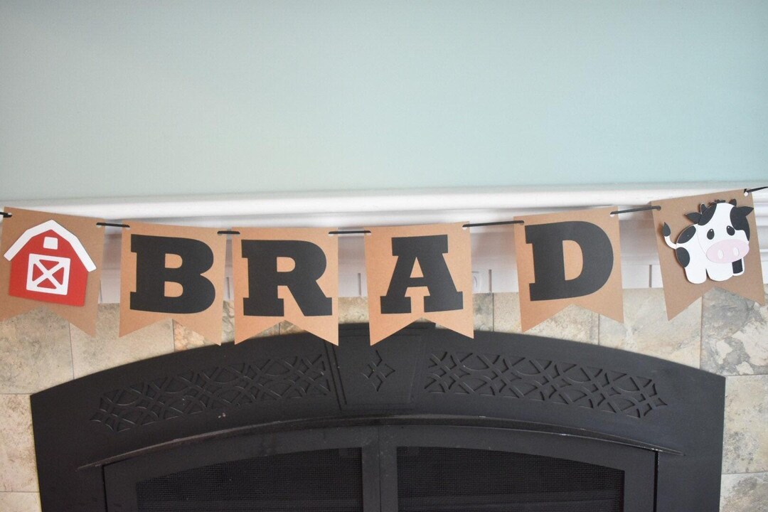 Farm Name Banner, Farm Banner, Farm Birthday, Farm Animals Birthday ...