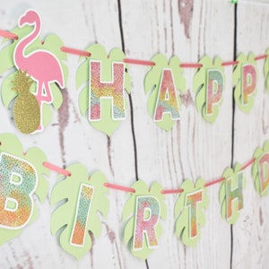 Flamingo Banner, Flamingo Birthday Banner, Flamingo Party Decorations ...