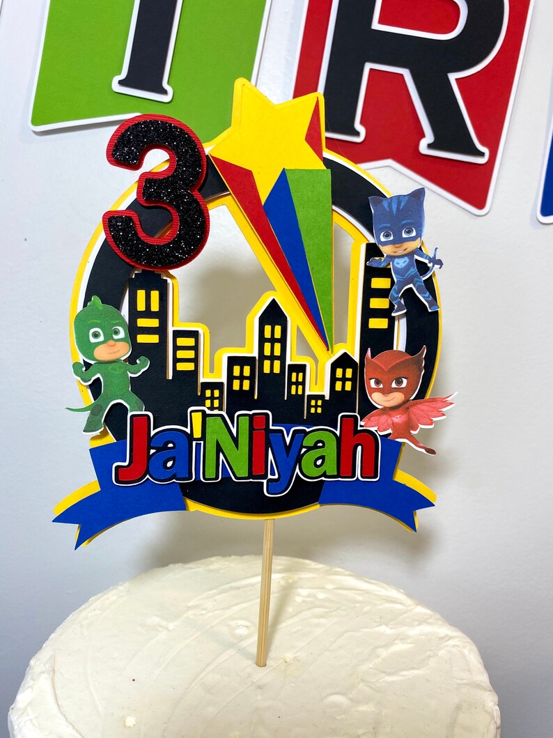 PJ Masks Centerpiece PJ Mask Centerpiece PJ Masks Birthday | Etsy