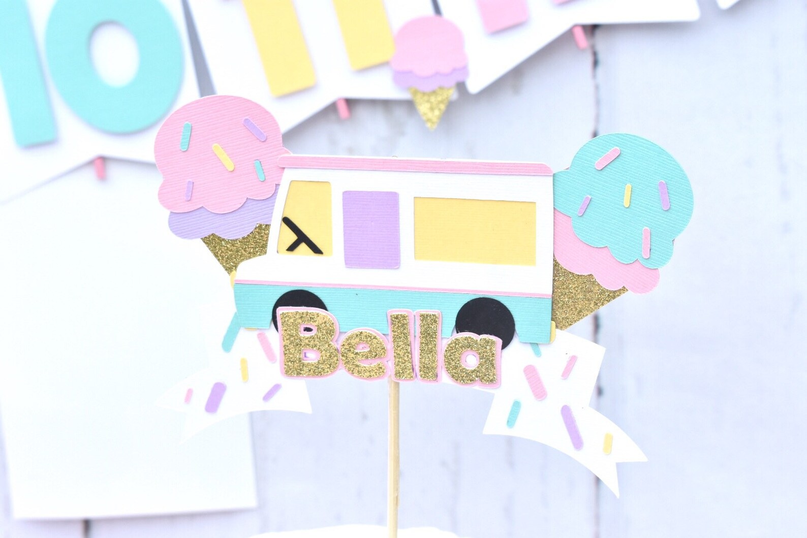 Ice Cream Cake Topper Ice Cream Birthday Party Ice Cream - Etsy