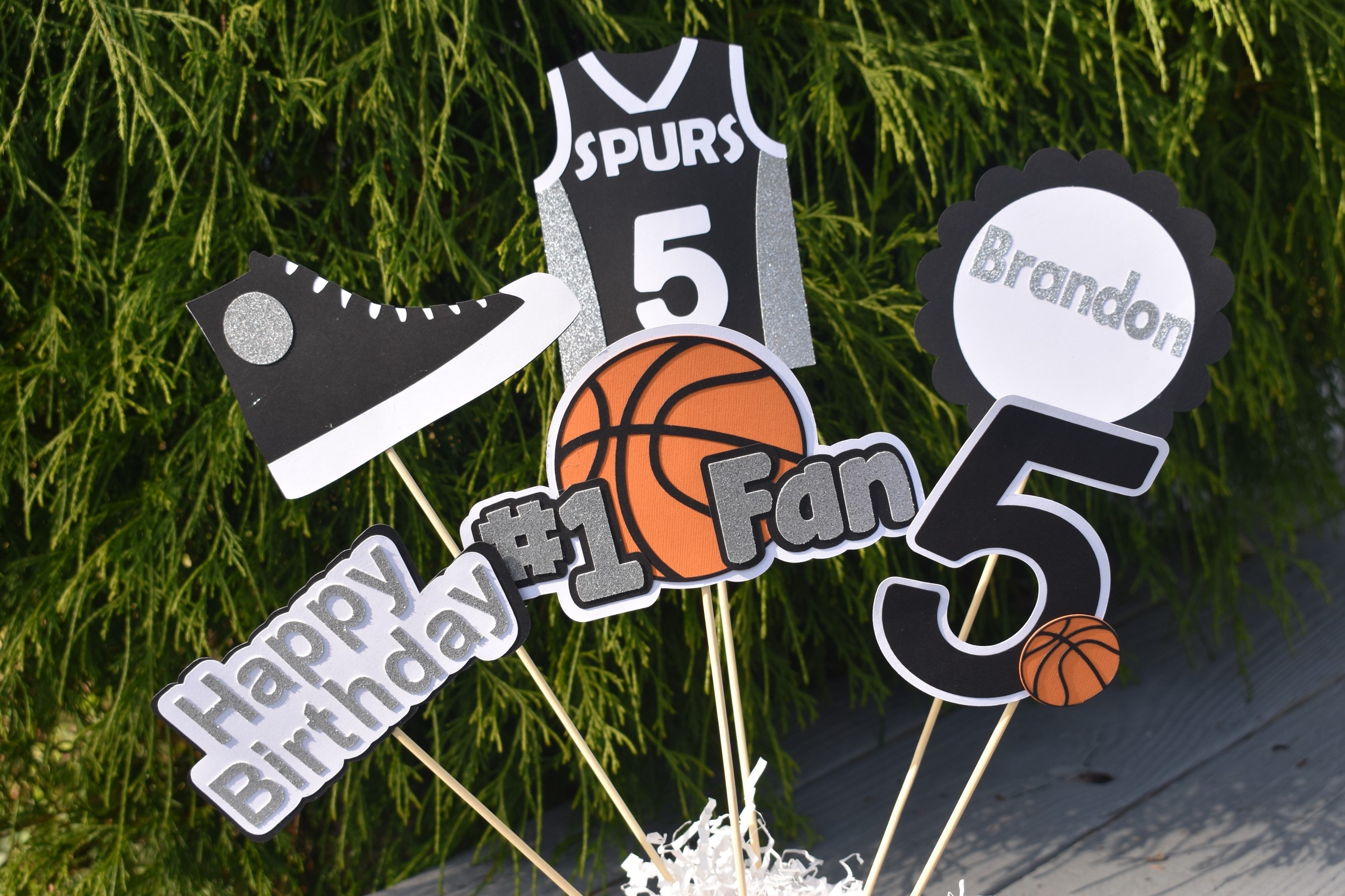 Basketball Centerpiece Set of 6 Basketball Party Sports - Etsy