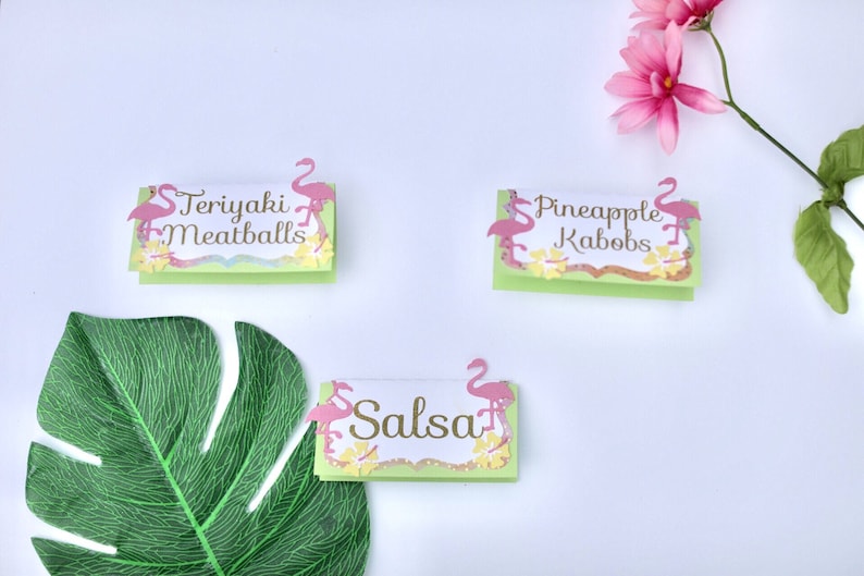 Flamingo Food labels Flamingo Food Tents Tropical Party Food | Etsy