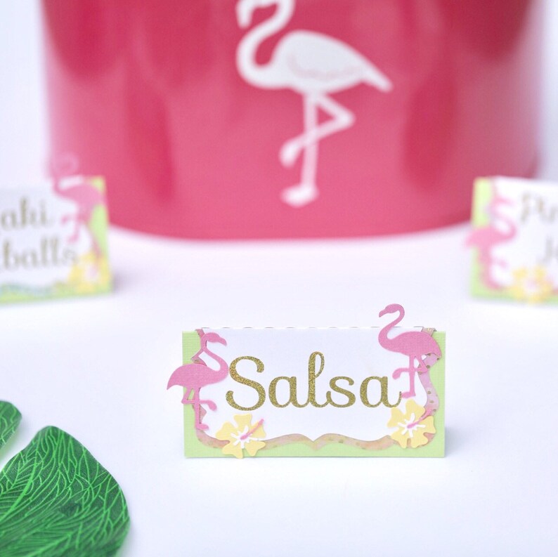 Flamingo Food labels Flamingo Food Tents Tropical Party Food | Etsy