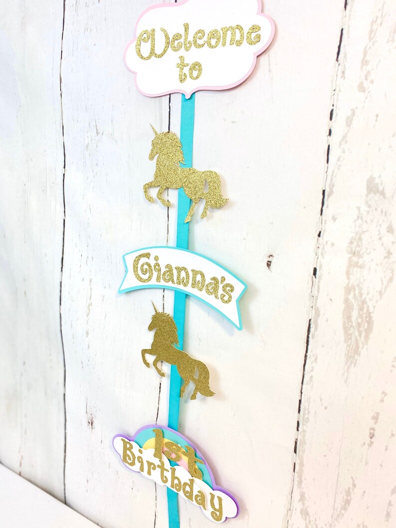 Unicorn Welcome Sign Unicorn Door Sign Unicorn Birthday - Etsy