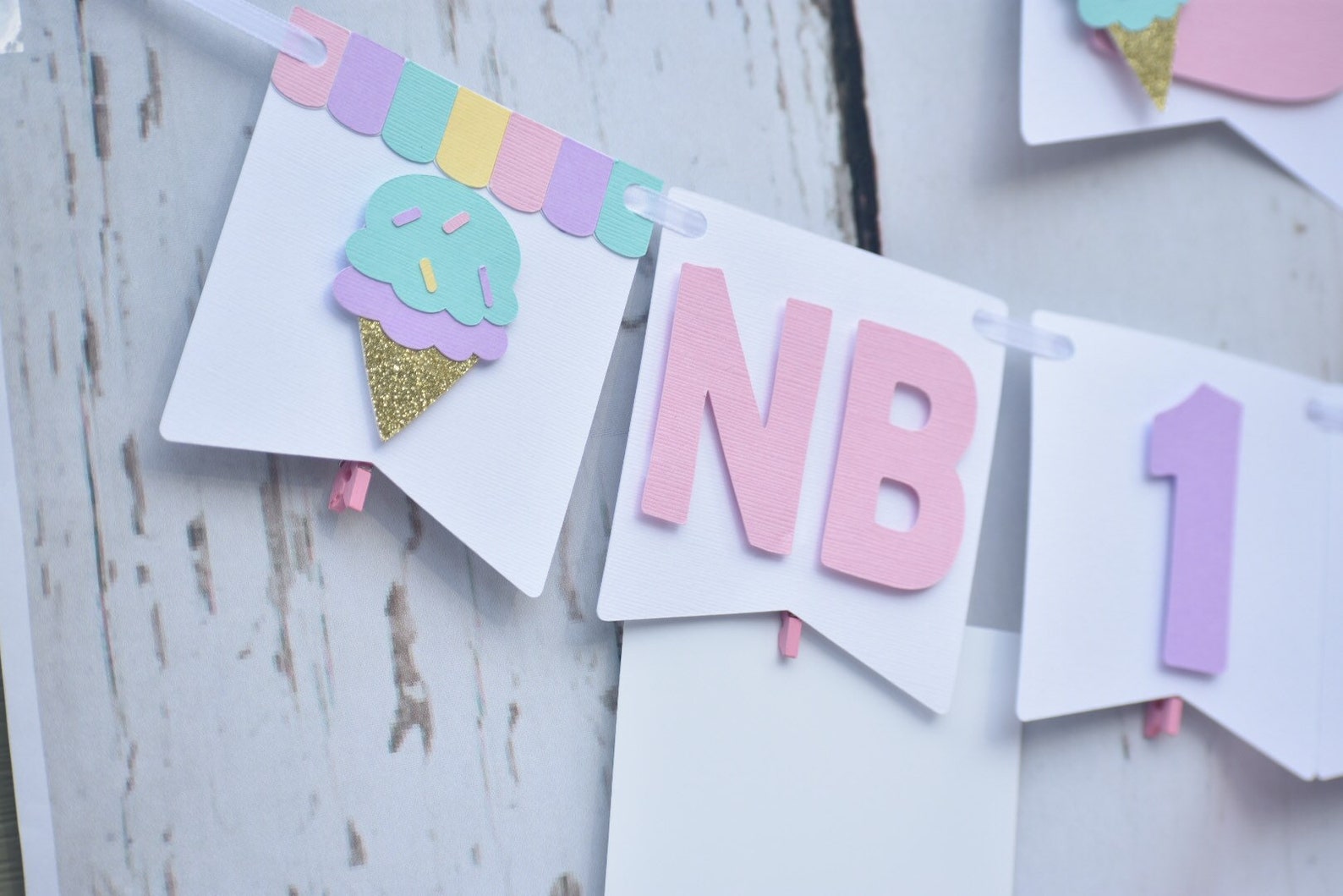 Ice Cream Banner Ice Cream Happy Birthday Banner Ice Cream - Etsy