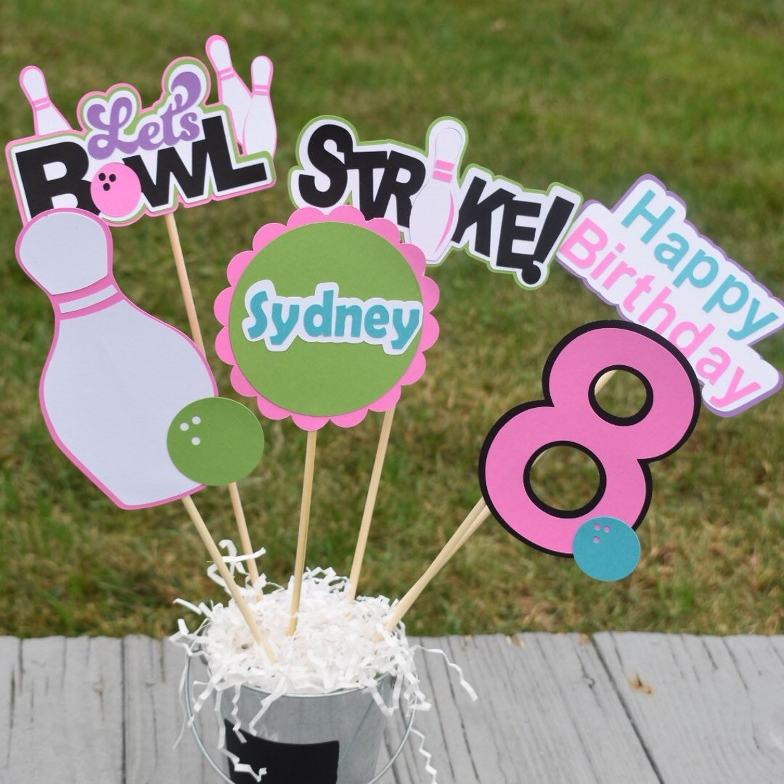 6 Piece Bowling Centerpiece Stick Set Bowling Party Glow - Etsy