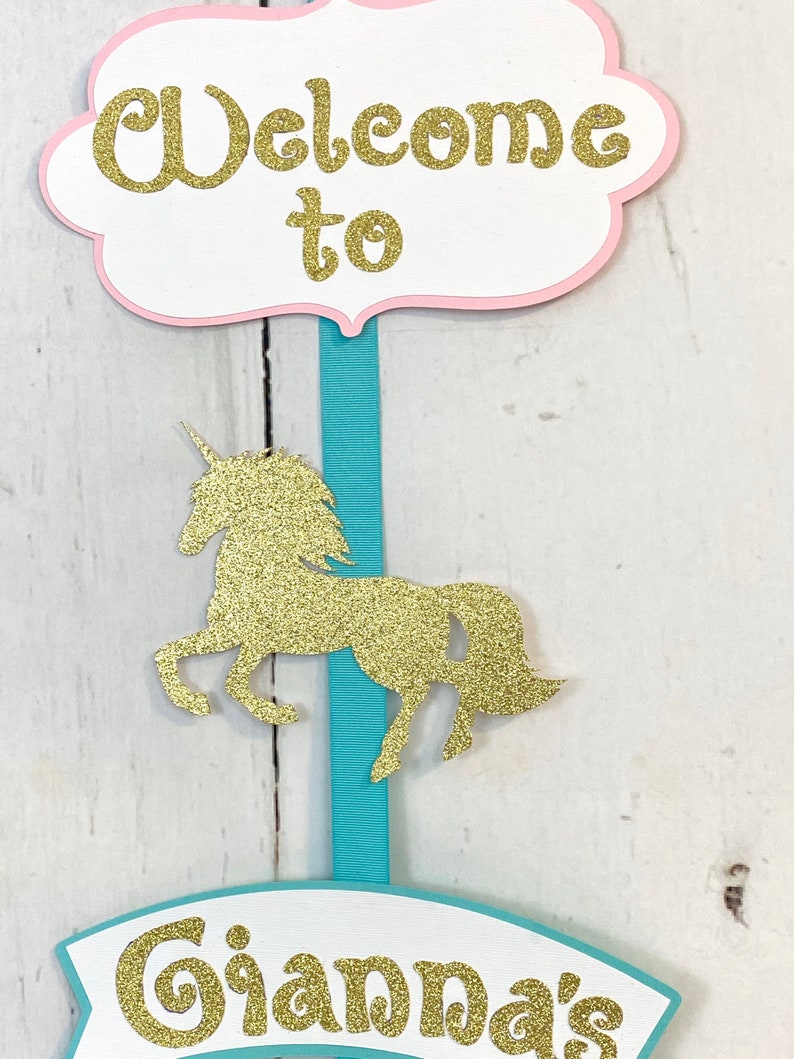 Unicorn Welcome Sign Unicorn Door Sign Unicorn Birthday - Etsy