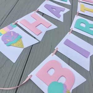 Ice Cream Banner, Ice Cream Happy Birthday Banner, Ice Cream Party ...