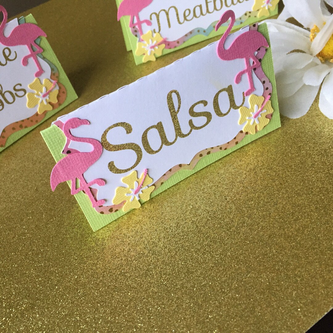 Flamingo Food Labels, Flamingo Food Tents, Tropical Party Food Tents ...