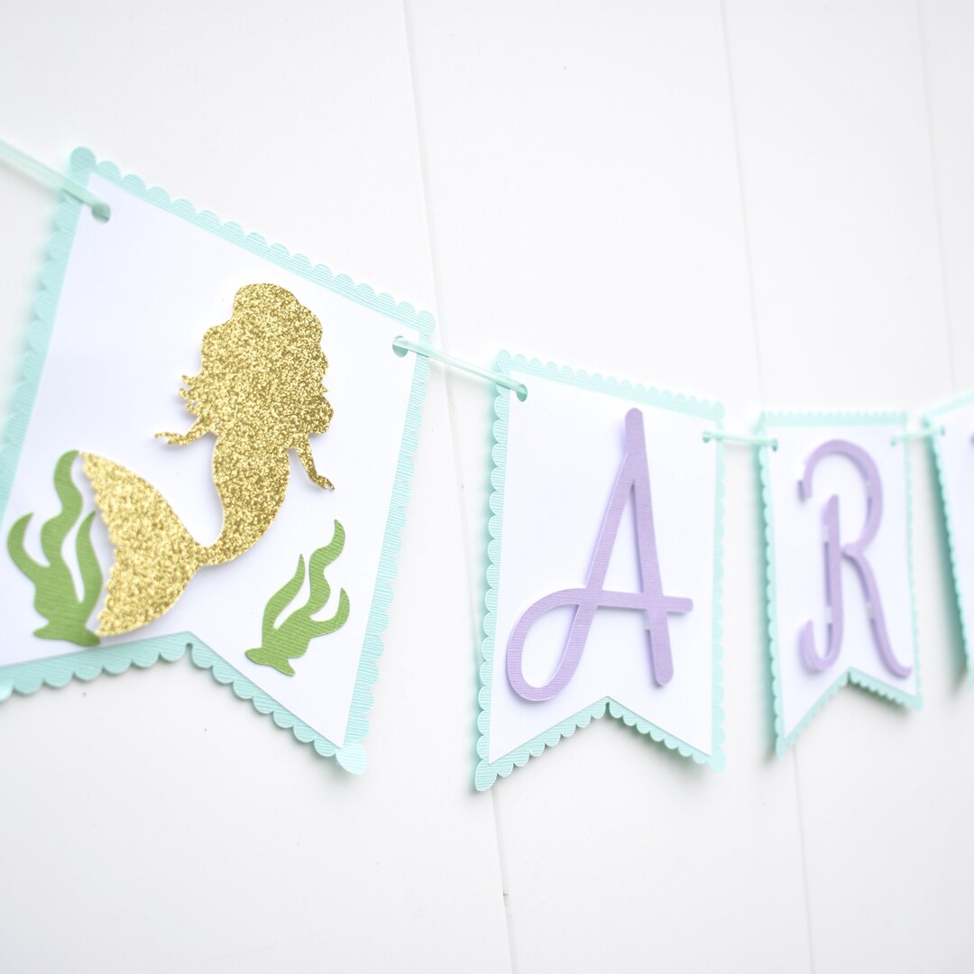 Mermaid Name Banner, Mermaid Banner, Under the Sea Name Banner, Mermaid ...