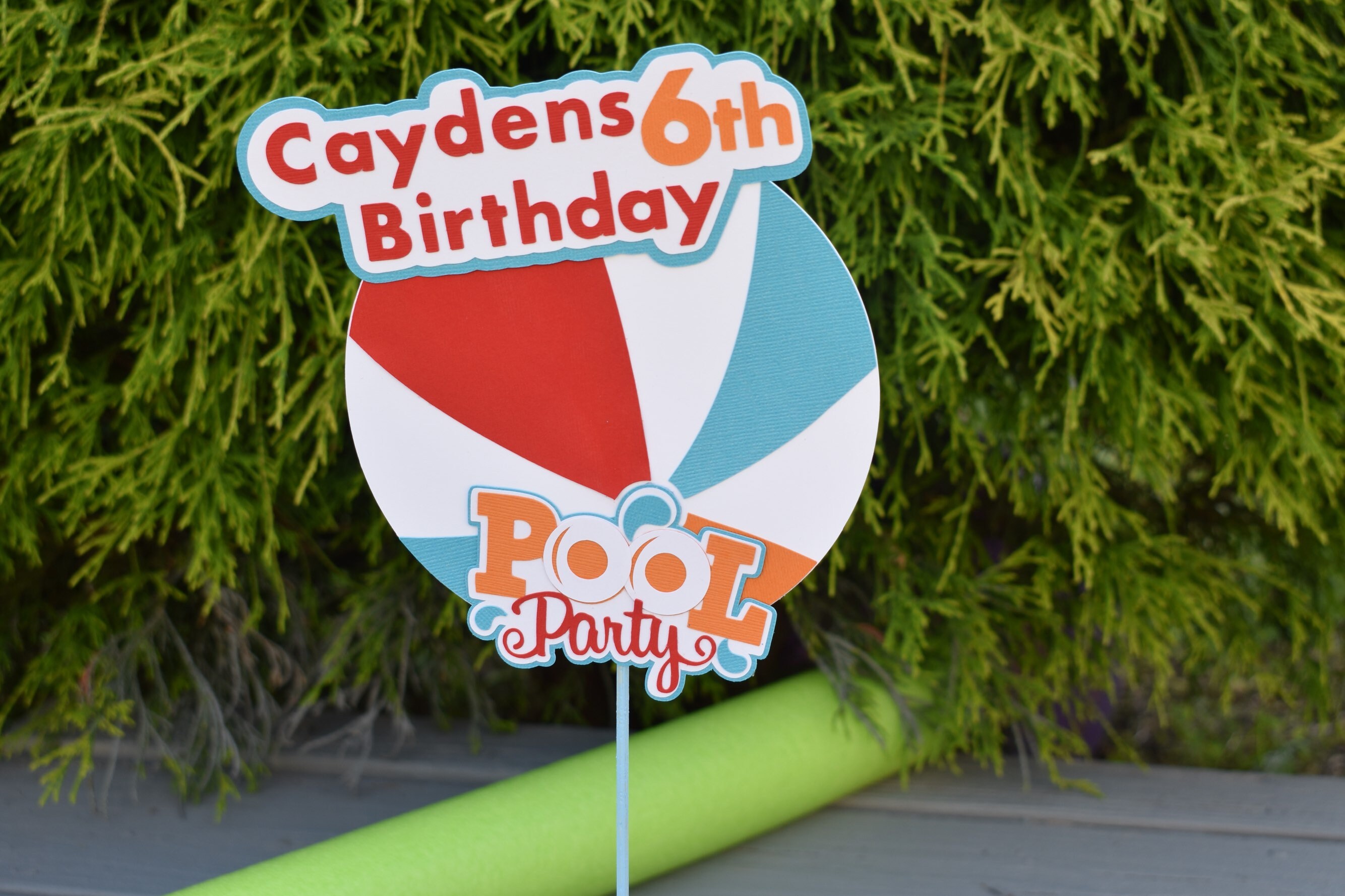 Beach Ball Cake Topper Pool Party Cake Topper | Etsy