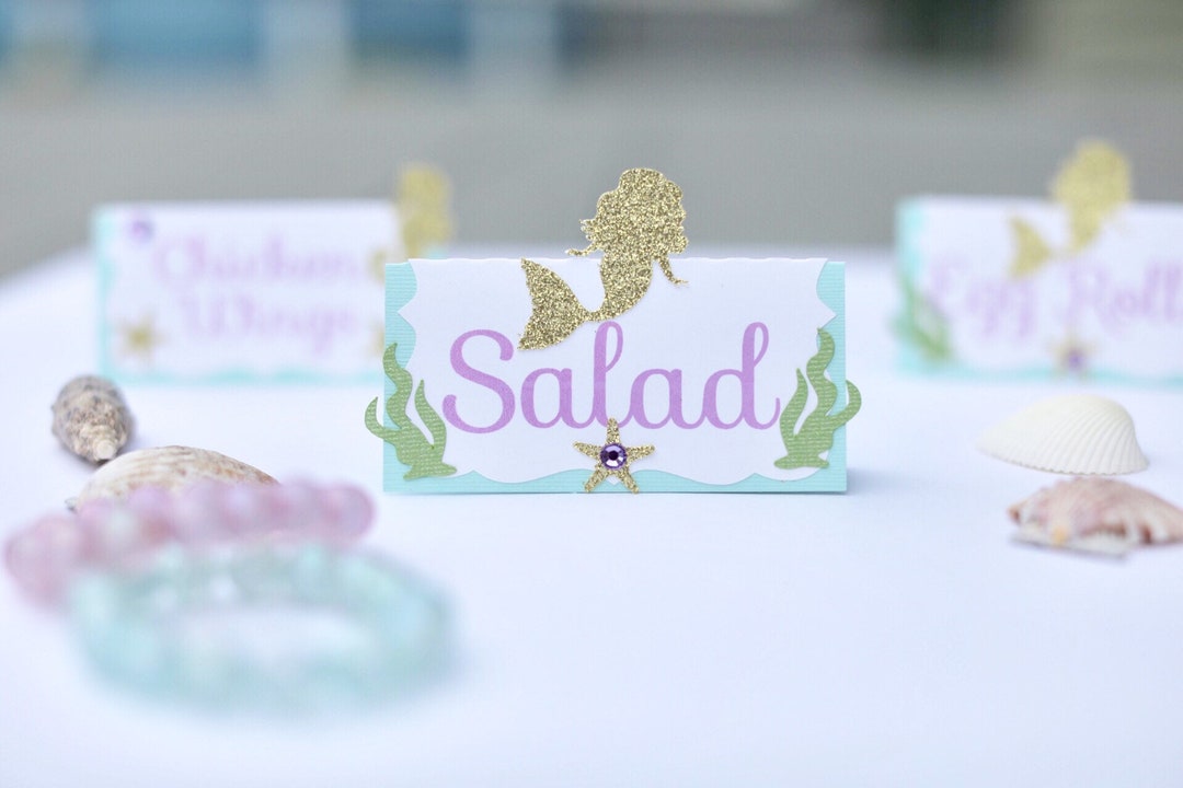 Mermaid, Food Tents, Mermaid Food Labels, Mermaid Place Cards, Under ...