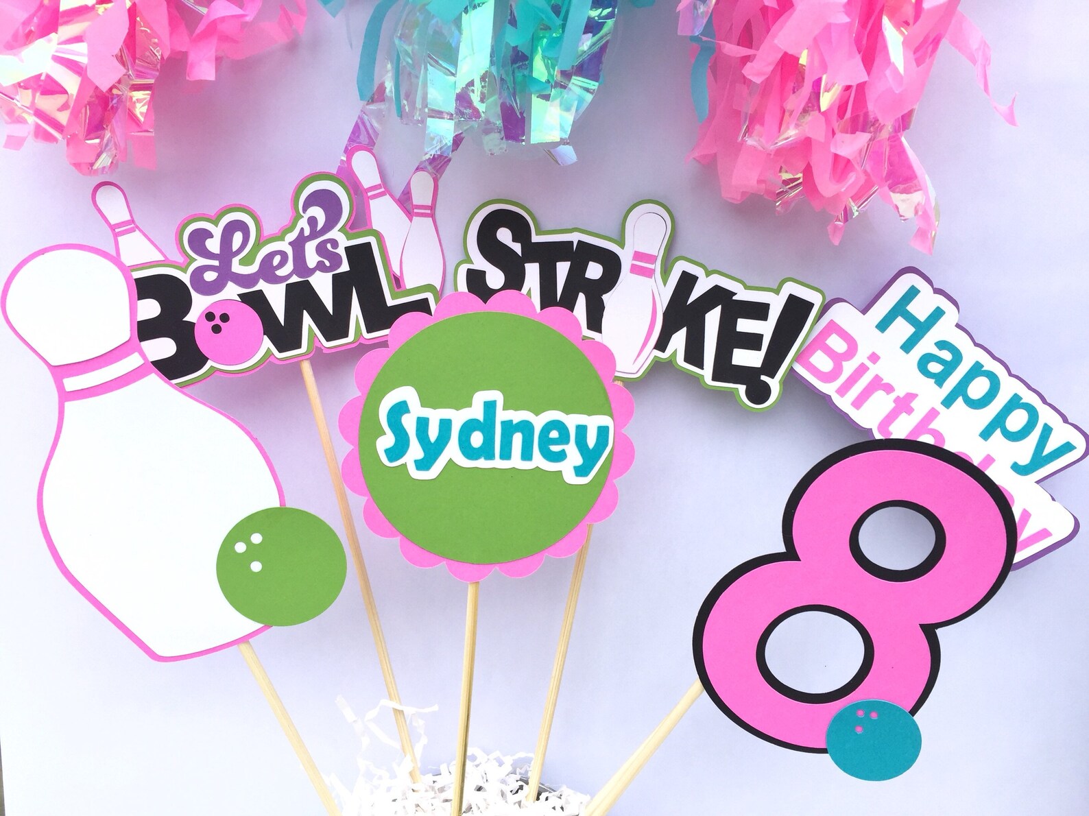 6 Piece Bowling Centerpiece Stick Set Bowling Party Glow | Etsy