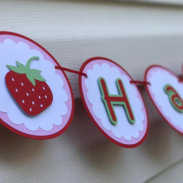 Strawberry Shortcake Happy Birthday Banner - Etsy