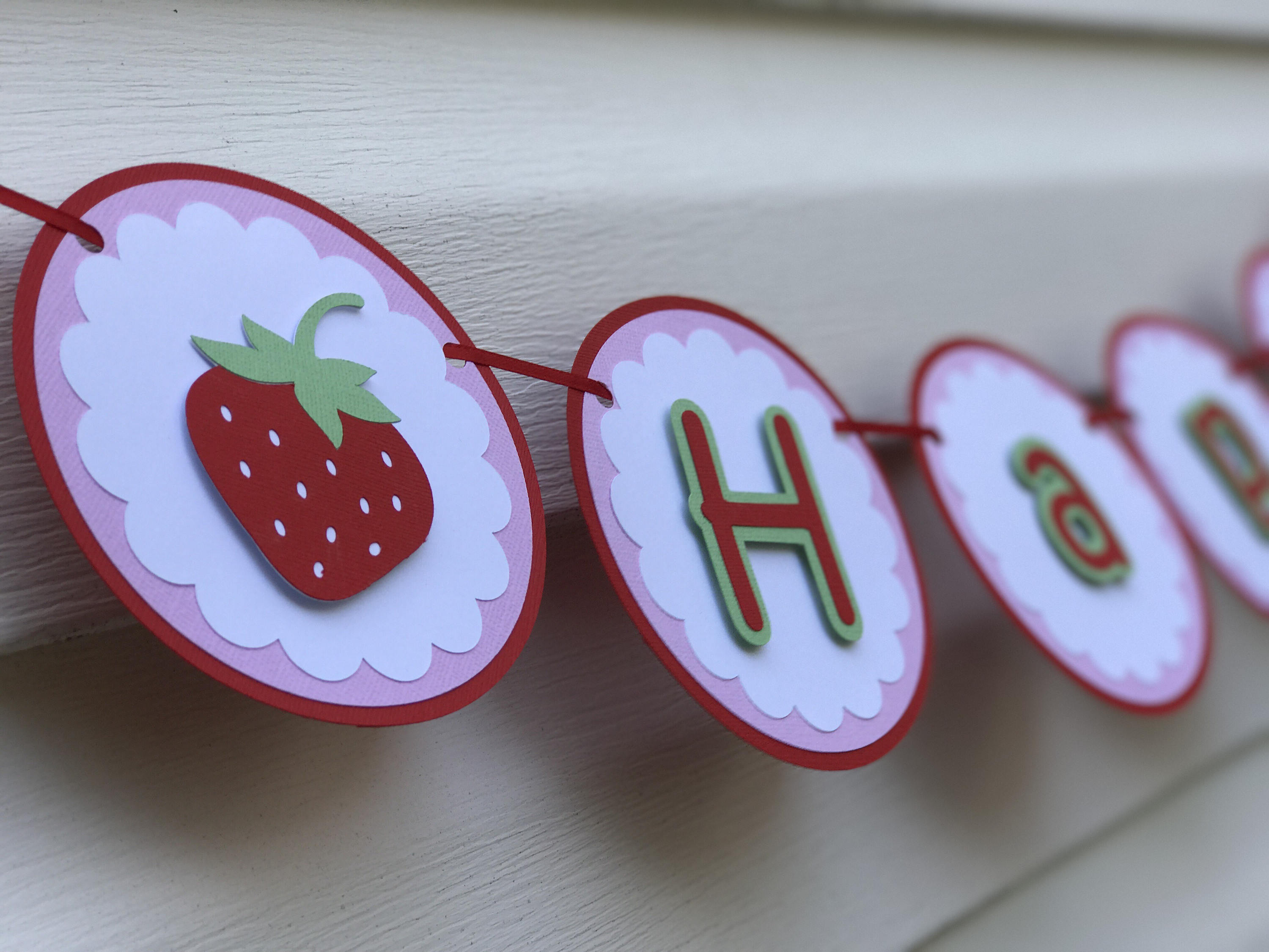 Strawberry Banner Strawberry Happy Birthday Banner Berry | Etsy