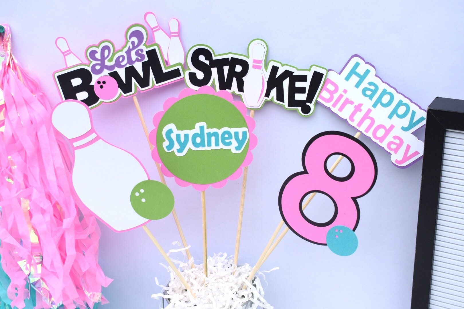 6 Piece Bowling Centerpiece Stick Set Bowling Party Glow - Etsy