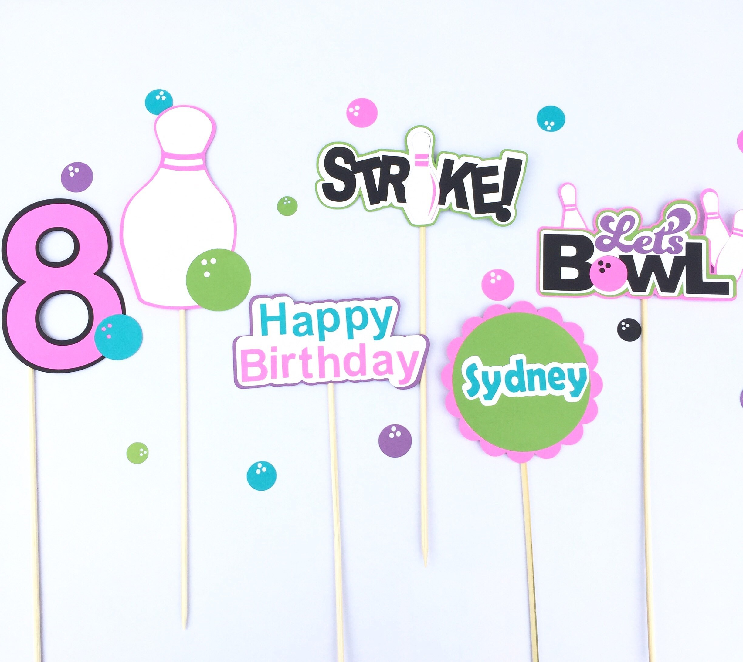 6 Piece Bowling Centerpiece Stick Set Bowling Party Glow - Etsy