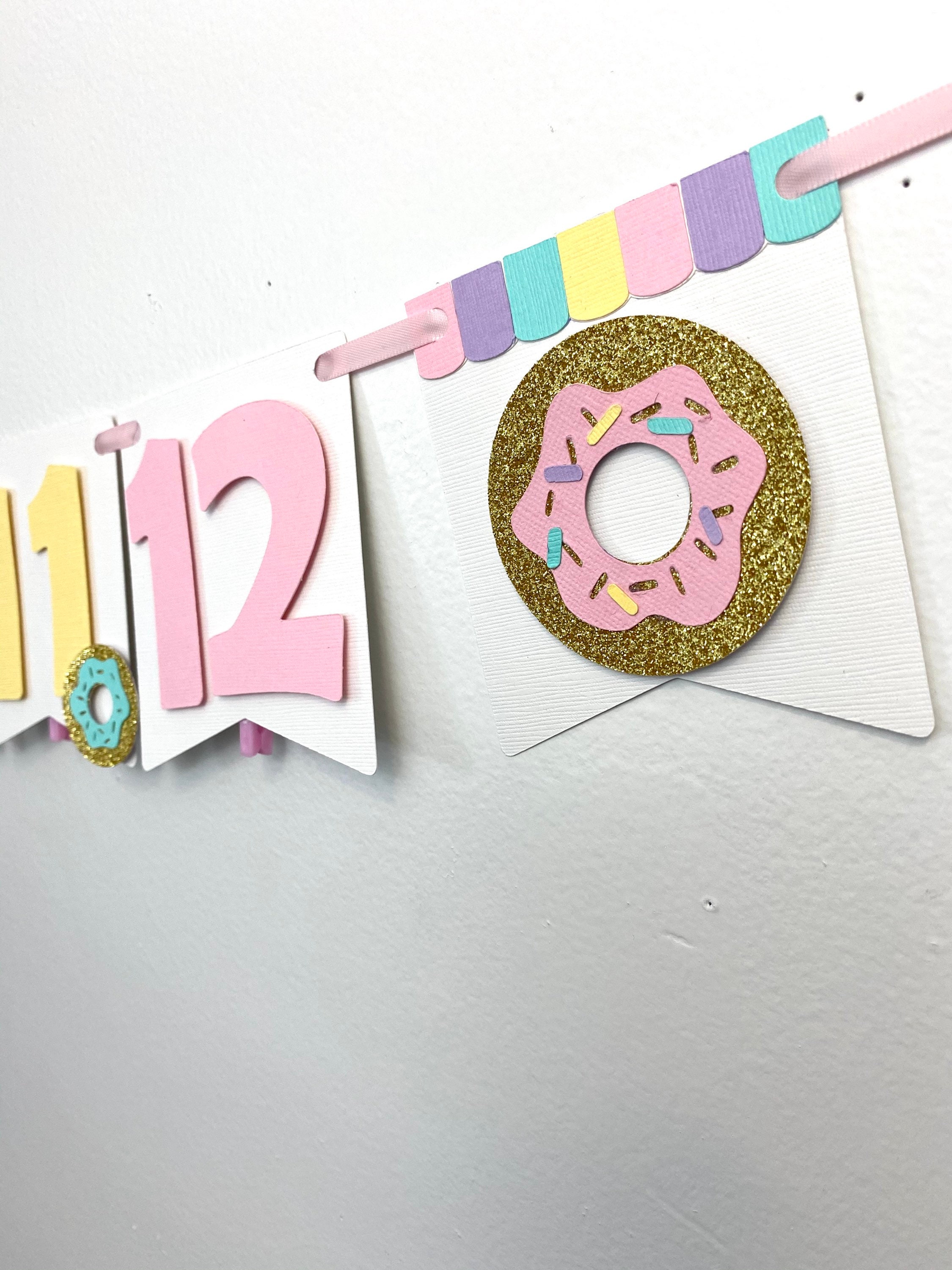 Donut First Year Banner Donut Photo Banner Donut Monthly | Etsy