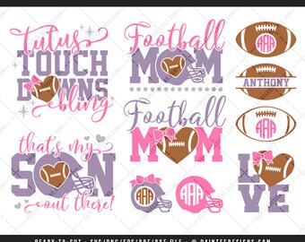 Football Bow Frames SVG Vector DXF EPS Digital Cut File | Etsy