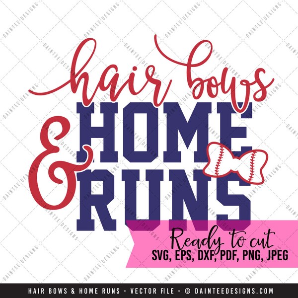 Hair Bows and Home Runs Svg - Etsy