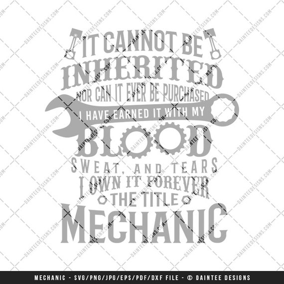 Mechanic SVG Vector DXF EPS Digital Cut File - Etsy