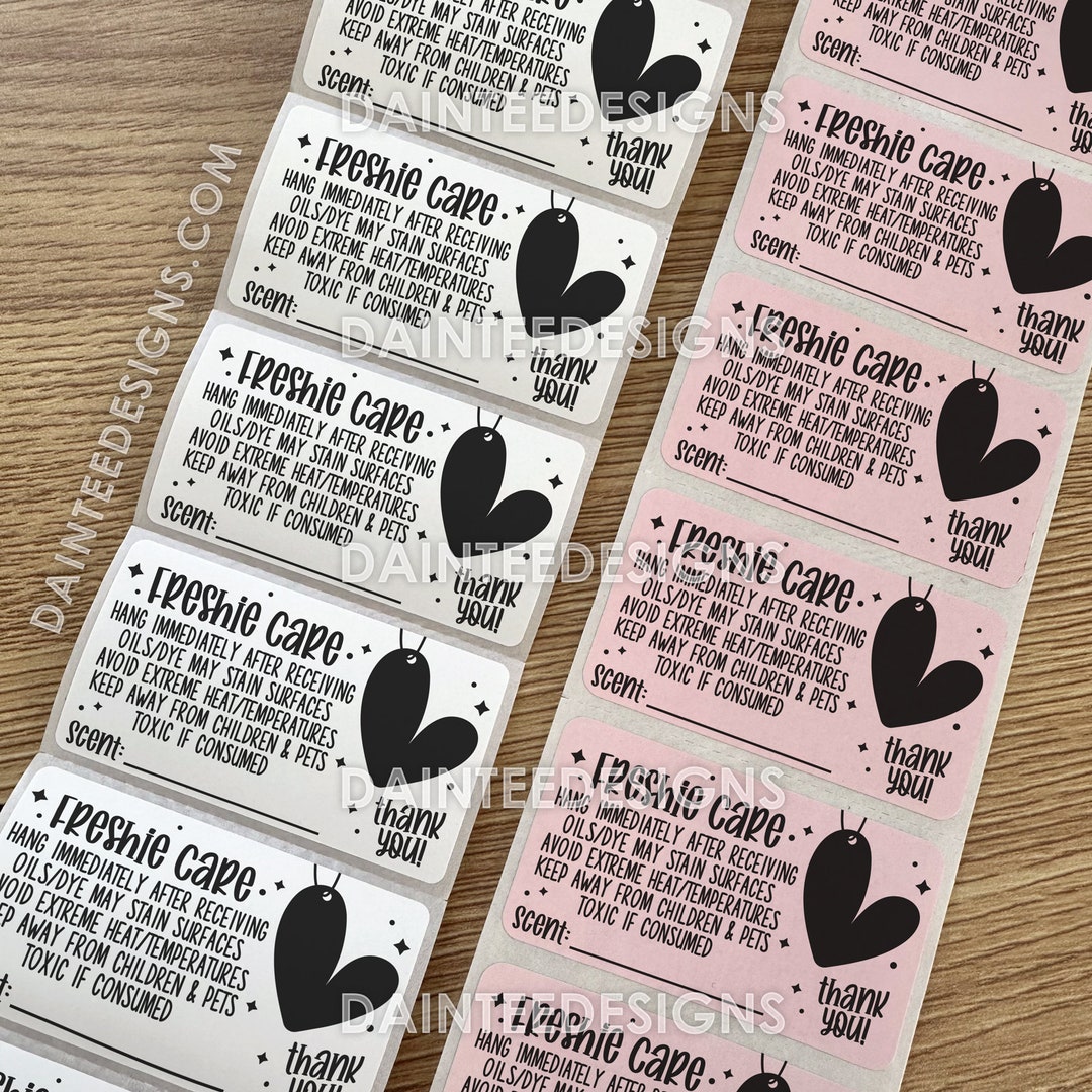 Small Business Freshie Care Instructions Stickers Printed - Fast ...