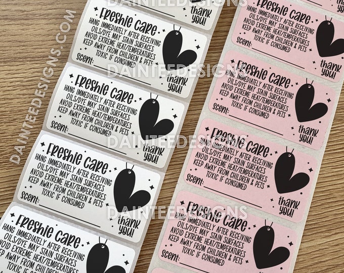 Small Business Freshie Care Instructions Stickers Printed - Fast ...