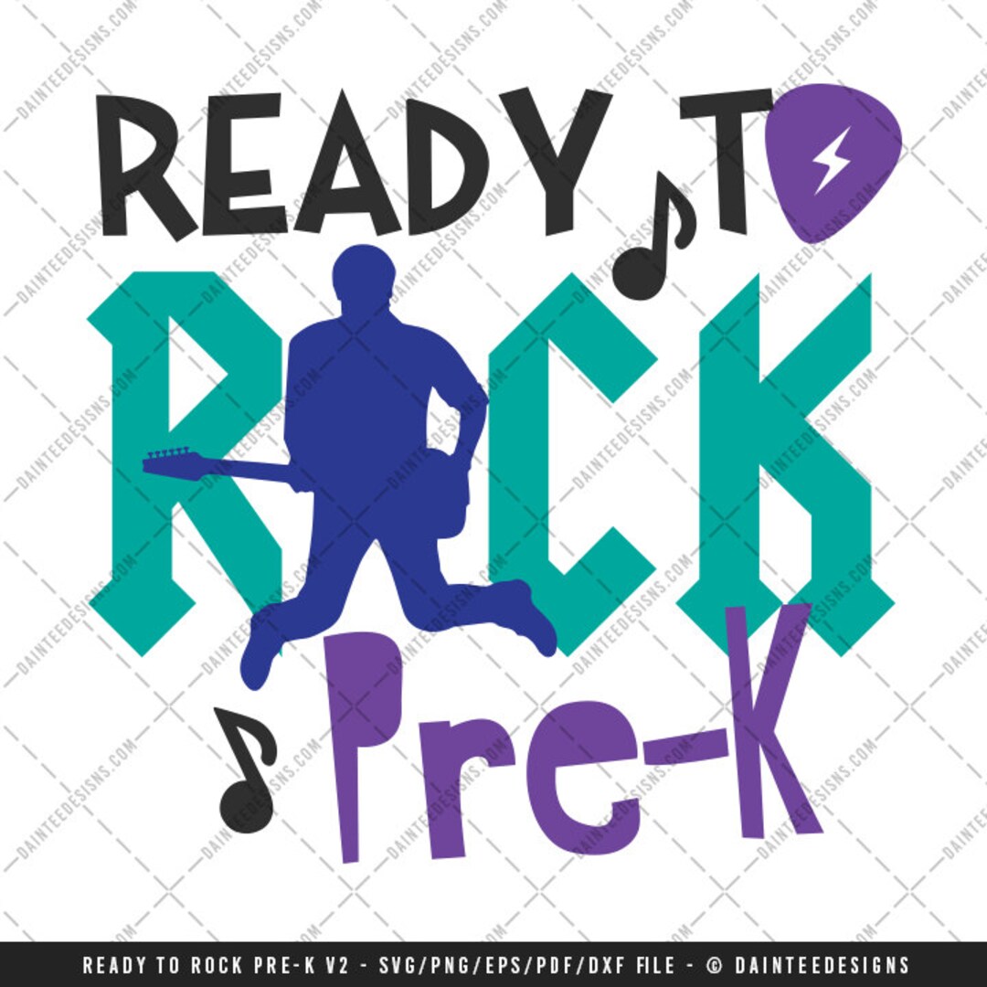 Ready to Rock Pre-k - SVG, Vector, DXF, EPS, Digital Cut File ...