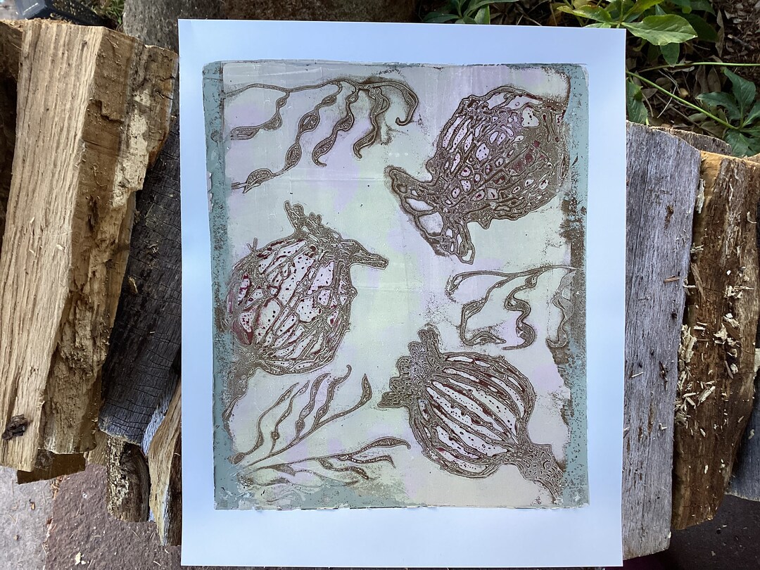 Gel Press Print, Abstract Art Print, Gelli Plate Print, 12 X 14 Print ...