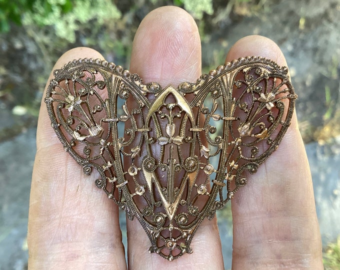 Brass Filigree, French Filigree, Filigree Heart, Heart Stampings, Heart ...