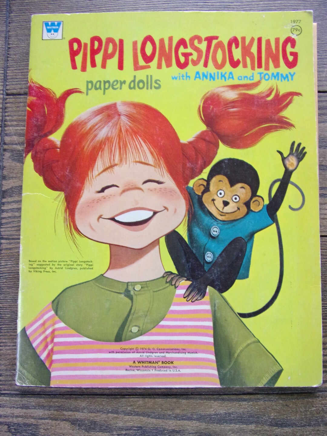 Vintage Paper Doll Pipi Longstocking - Etsy