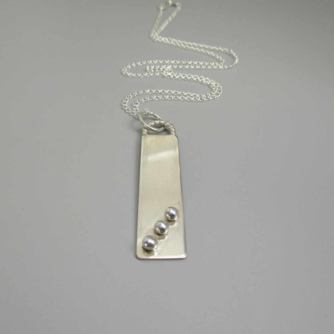 Sterling Silver and Fine Silver Rectangle Pendant - Etsy