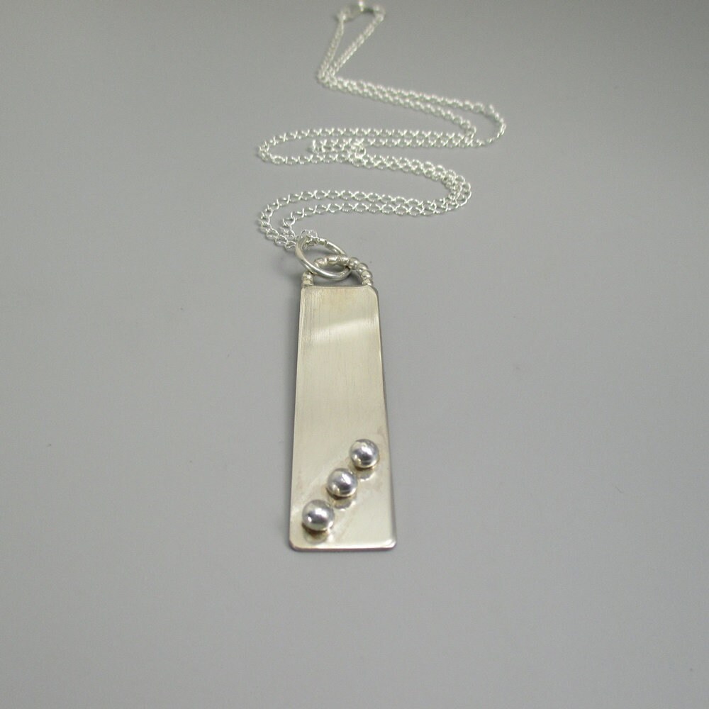 Sterling Silver and Fine Silver Rectangle Pendant - Etsy