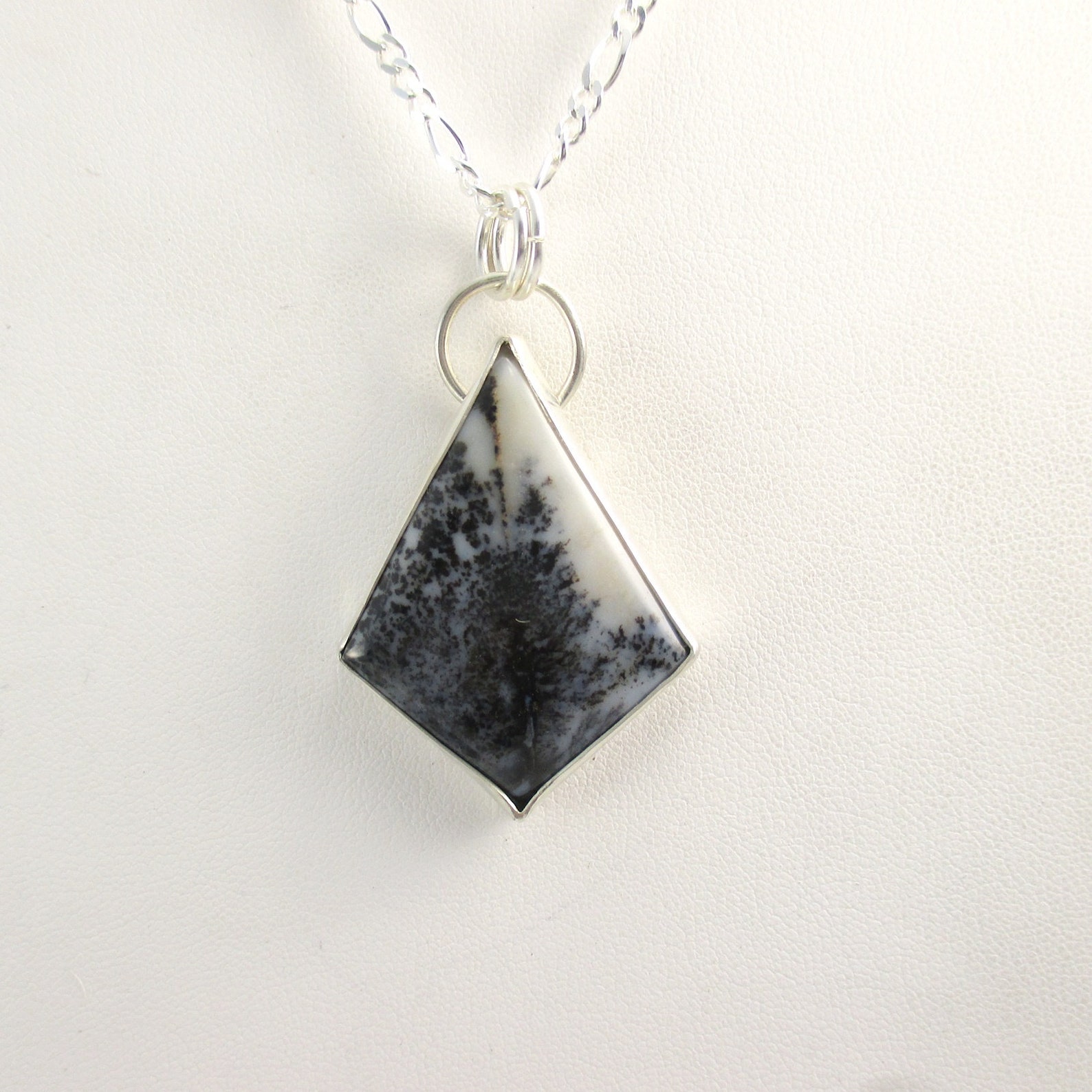Agate Gemstone Pendant Necklace With 18 Inch Sterling Silver Chain - Etsy