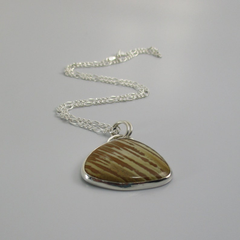 Unique Jasper Gemstone Necklace With 18" Sterling Silver Chain - Etsy