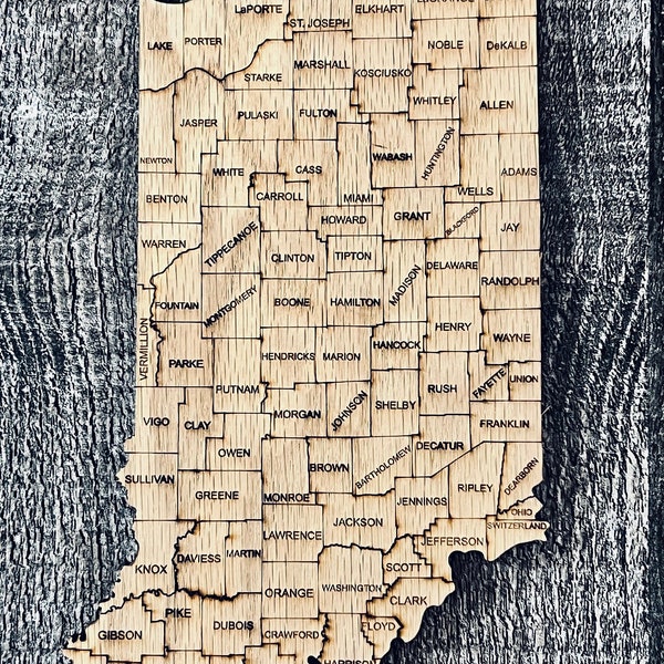 Indiana Map - Etsy