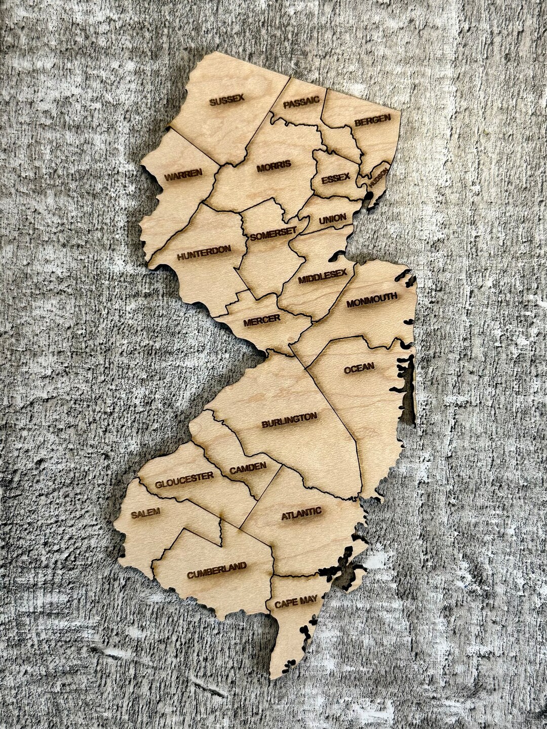 Digital State of New Jersey With Counties Map SVG, PDF, DXF, & Eps ...