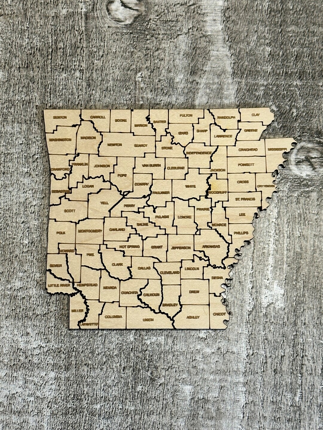 Digital State of Arkansas With Counties Map SVG, PDF, DXF, & Eps Puzzle ...
