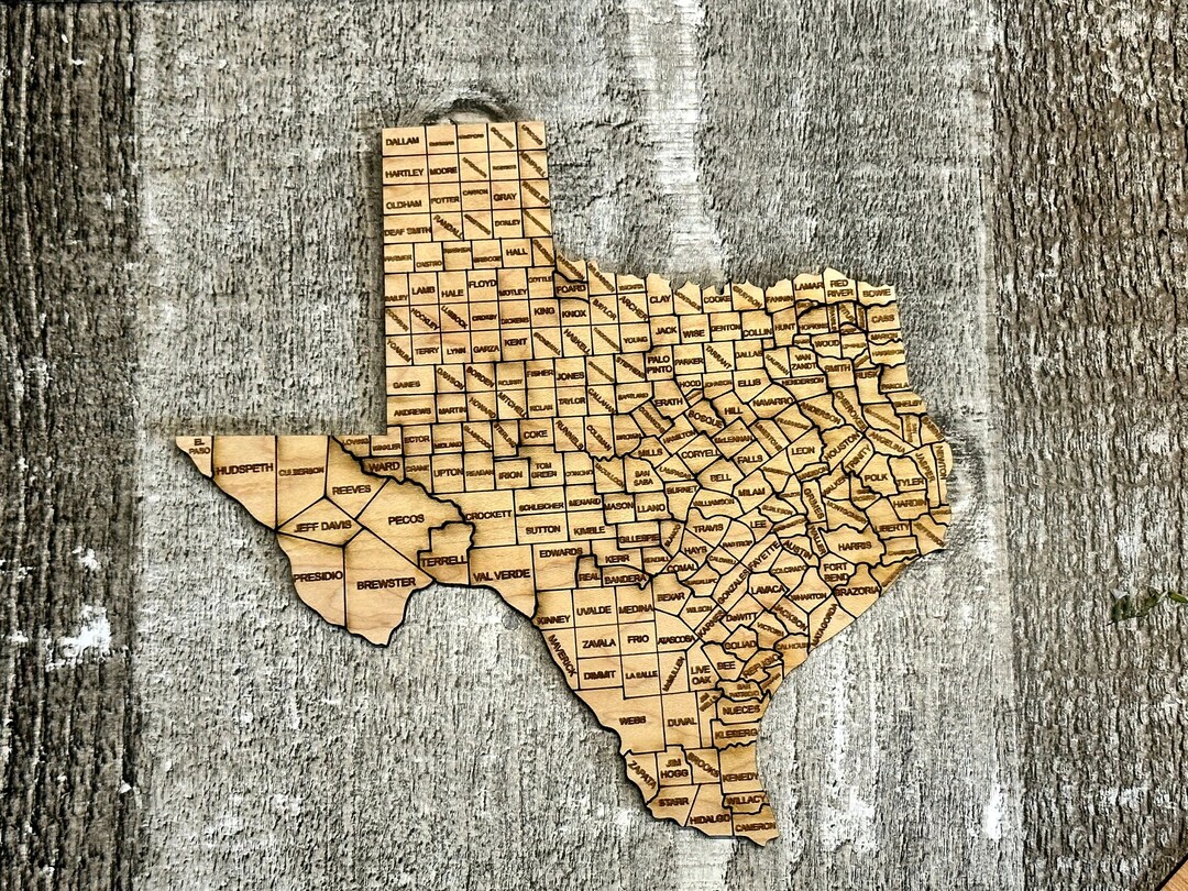 Digital State of Texas With Counties Map SVG, PDF, DXF, & Eps Puzzle ...