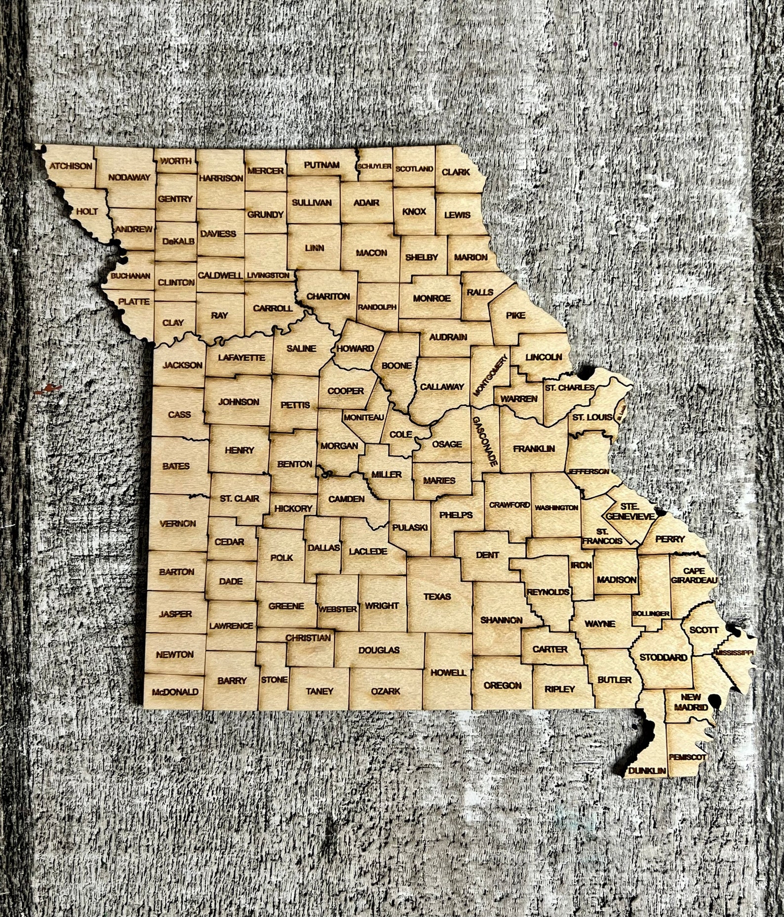 Digital State of Missouri With Counties Map SVG, PDF, DXF, & Eps Puzzle ...