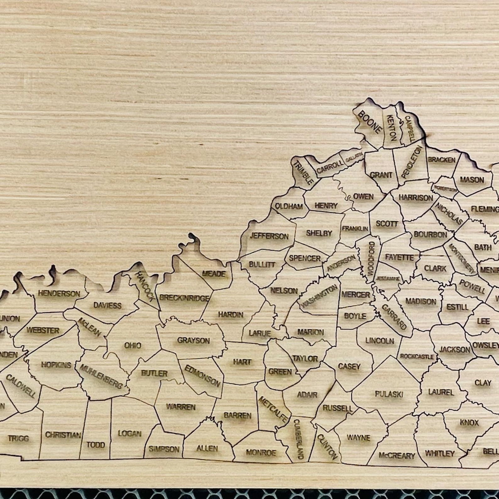 Digital State of Kentucky With Counties Map SVG & PDF Puzzle File ...