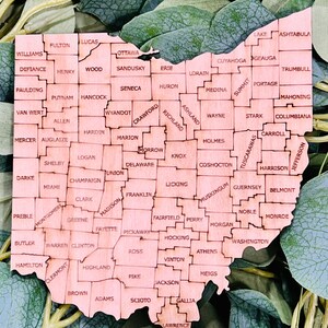 Digital State of Ohio With Counties Map SVG, PDF & DXF Puzzle File ...